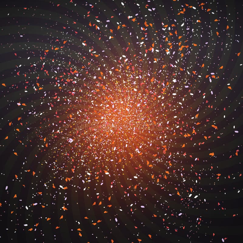 Outer Space Exlosion Vector Effect. Confetti Particle Fragments Stock ...
