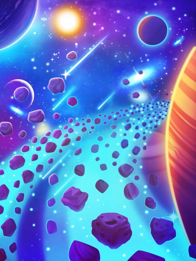 Outer Space. Fiction Backdrop. Concept Art Stock Illustration ...