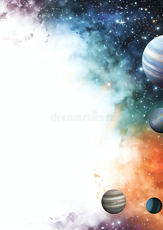 Outer Space Frame Border on White Background Stock Illustration ...