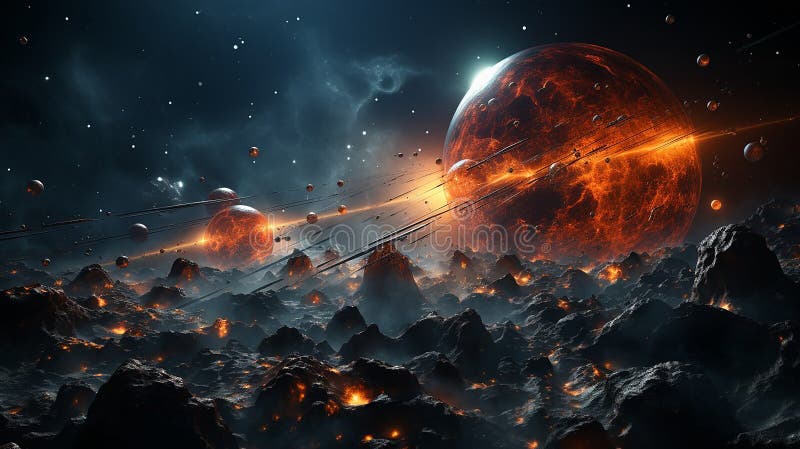 Outer Space Generative Art stock image. Image of futuristic - 295066633