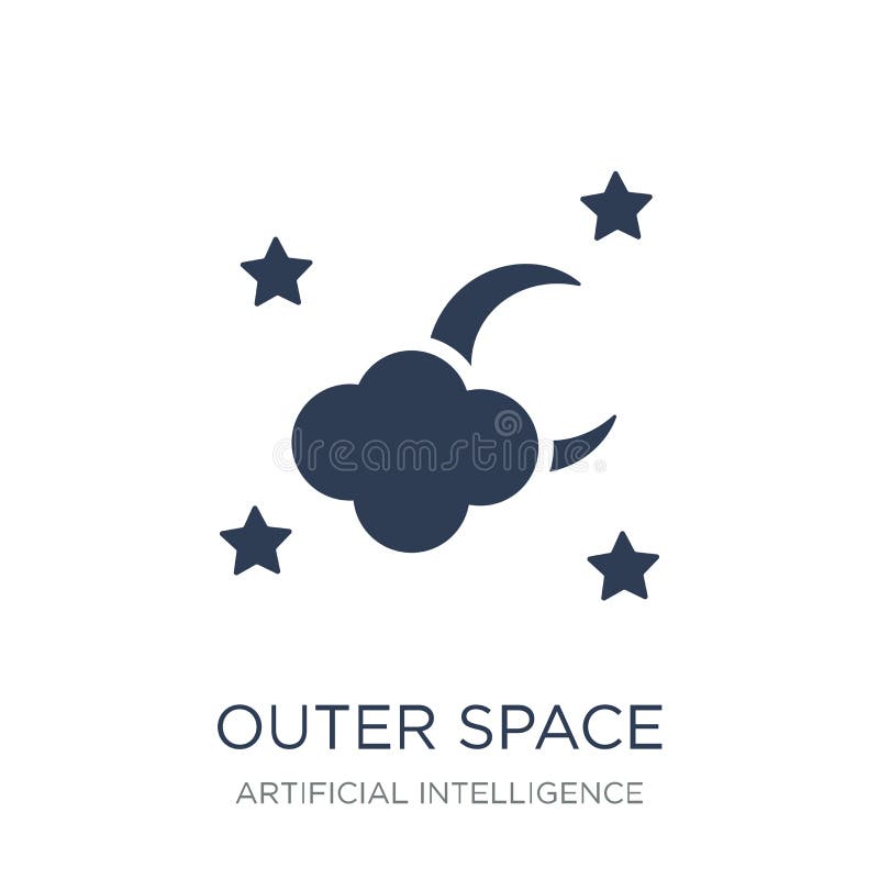 Outer Space Icon. Trendy Flat Vector Outer Space Icon on White B Stock ...