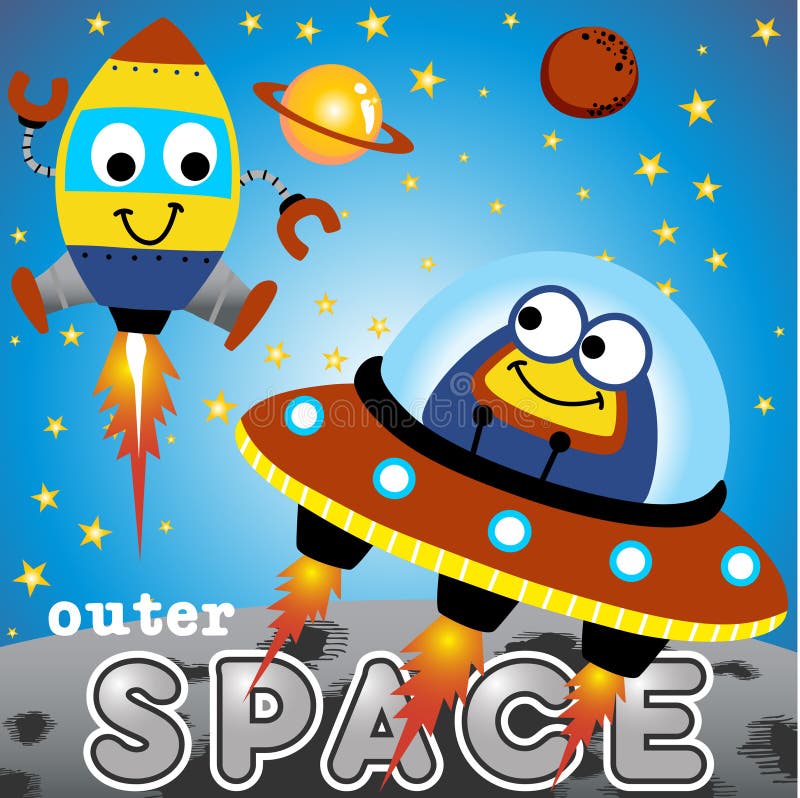 Outer space stock vector. Illustration of robot, humanoid - 96861062