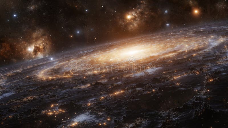 Outer Space with Nice Galaxy for Wallpaper Stock Image - Image of anime ...