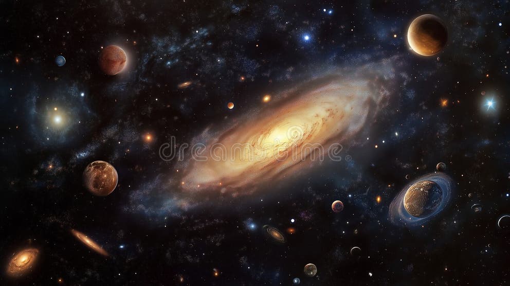 Outer Space with Nice Galaxy for Wallpaper Stock Image - Image of ...