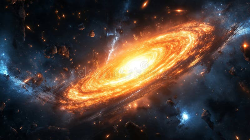 Outer Space with Nice Galaxy for Wallpaper Stock Image - Image of anime ...