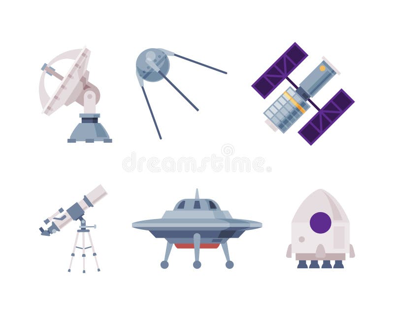 Outer Space Objects for Universe Exploration Vector Set Stock Vector ...
