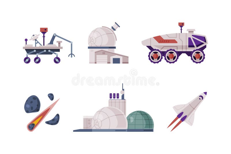 Outer Space Objects for Universe Exploration Vector Set Stock ...