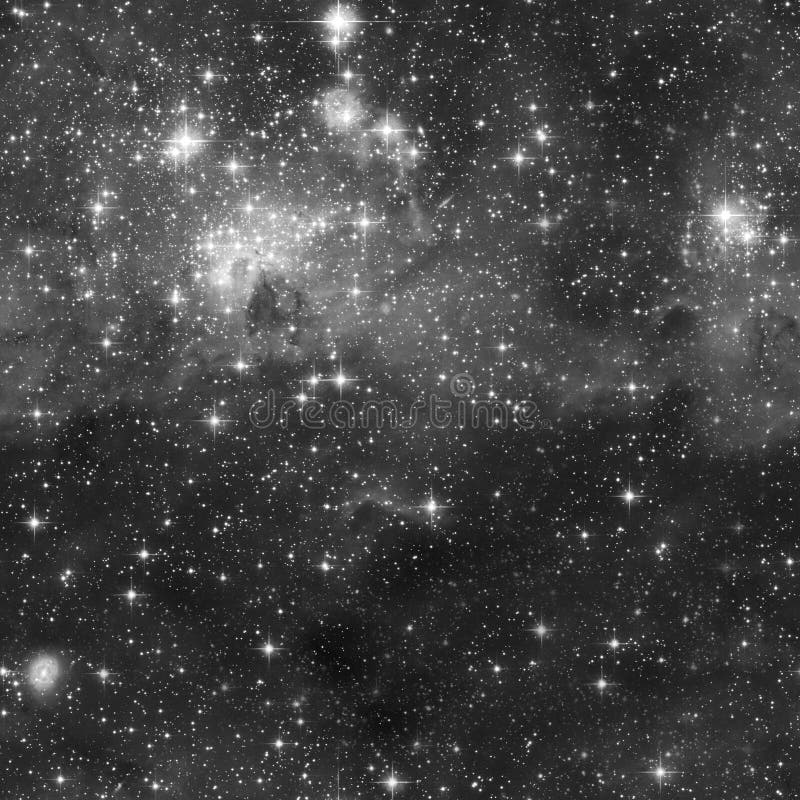Outer Space Seamless Pattern. Black and White Stock Photo - Image of ...