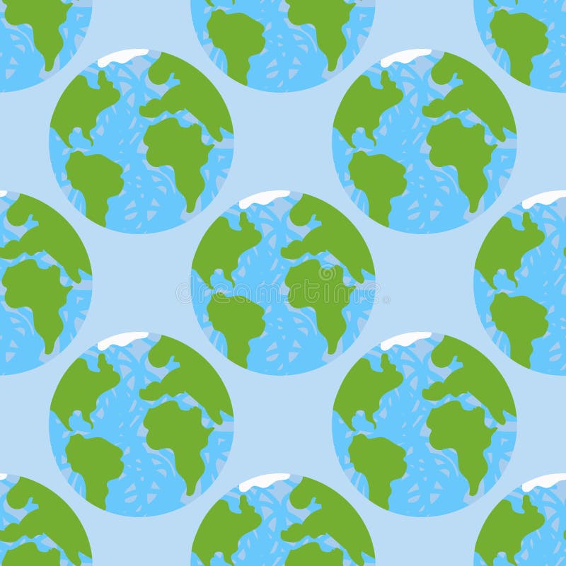 Outer Space Seamless Pattern with Earth Planet. Stock Vector ...