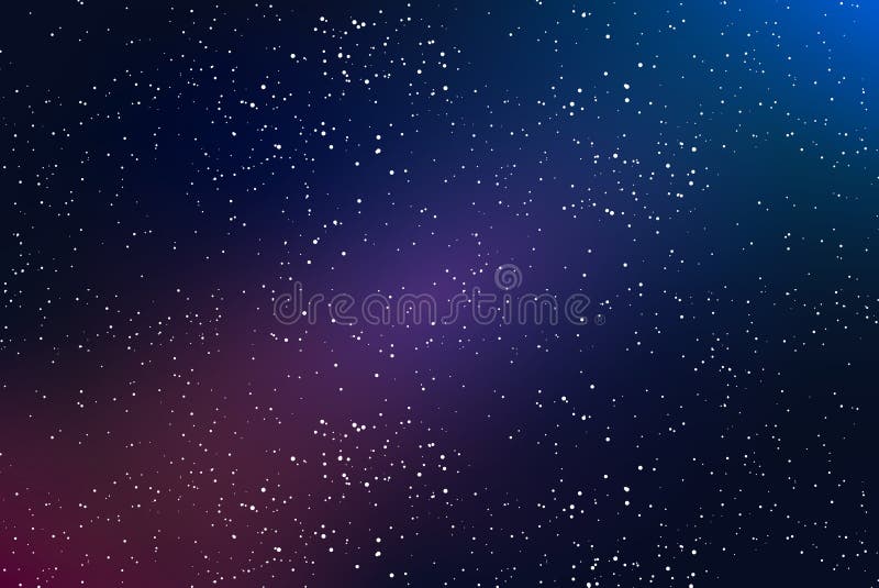 Outer Space, Starry Night Sky with Glow, Nebula, Cosmos and Galaxy ...
