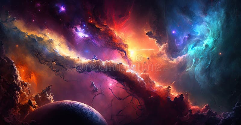 Outer Space with Stars, Constellations, Galaxies and Nebulae ...