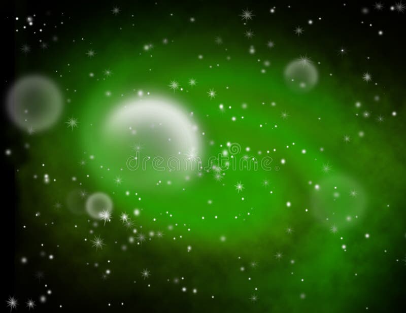 Deep Universe, Green Light Digital Illustration Stock Illustration ...