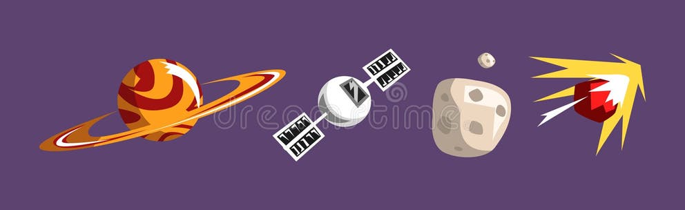 Outer Space and Universe Object and Item Vector Set Stock Vector ...