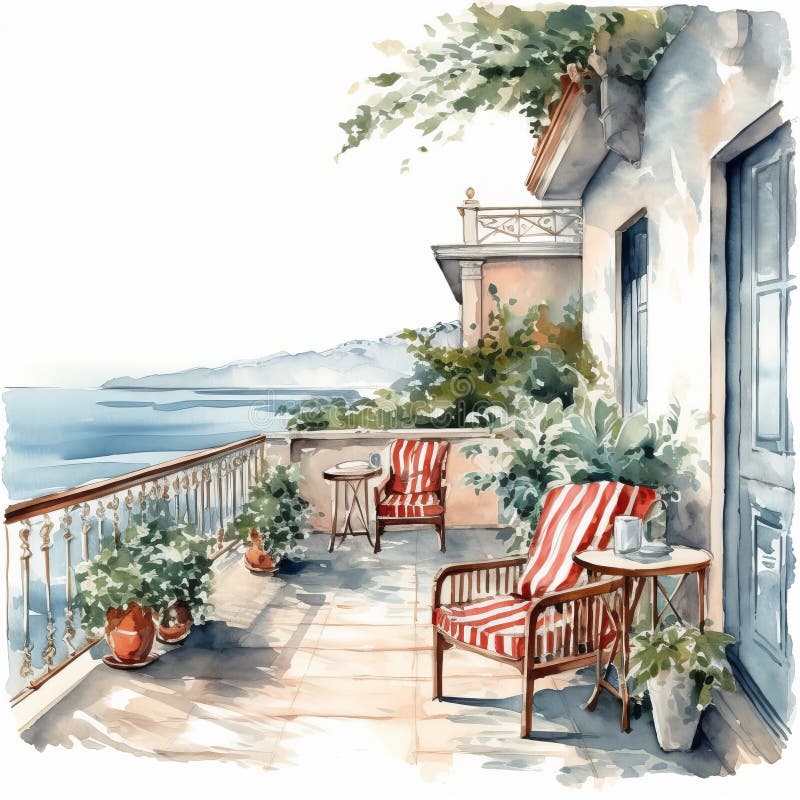 Outer View of House Hand Drawn Illustration Image Generative AI Stock ...