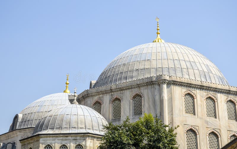 Outer View of Large Dome and Two Semi-domes with Finials in Ottoman ...