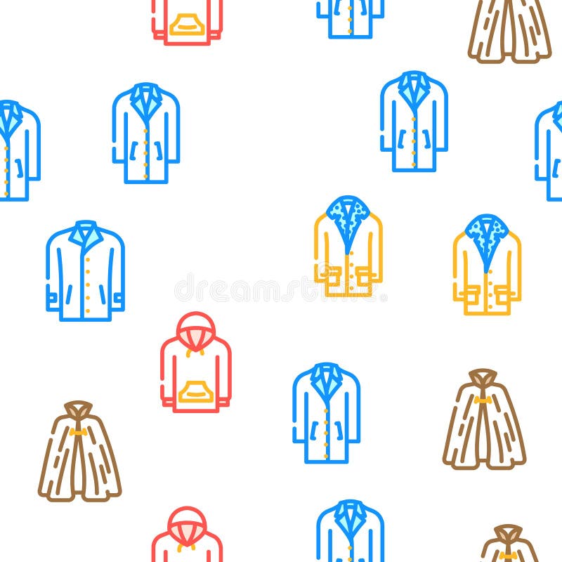 Outerwear Male Clothes Vector Seamless Pattern Stock Vector ...