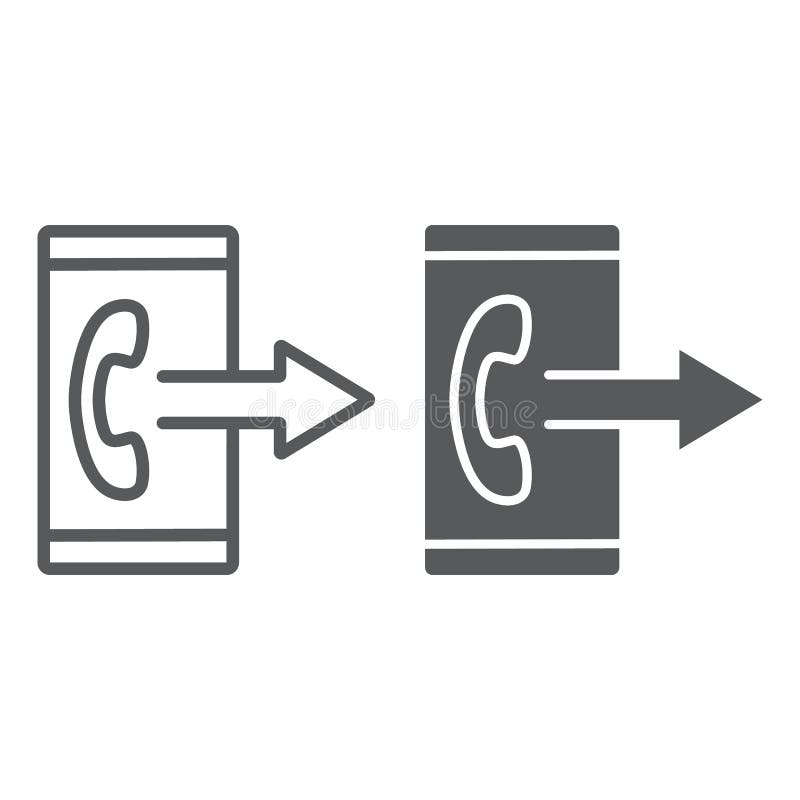 Outgoing Call Solid Icon, Contact Us and Website Stock Vector ...