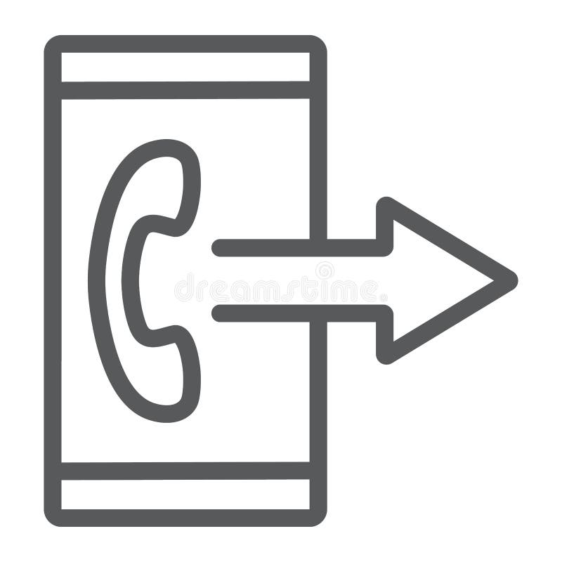 Outgoing Call Line Icon, Smartphone And Ring Stock Vector ...
