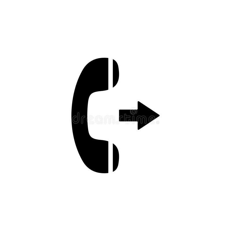 Outgoing Call, Phone Handset with Arrow Solid Flat Vector Icon Isolated ...