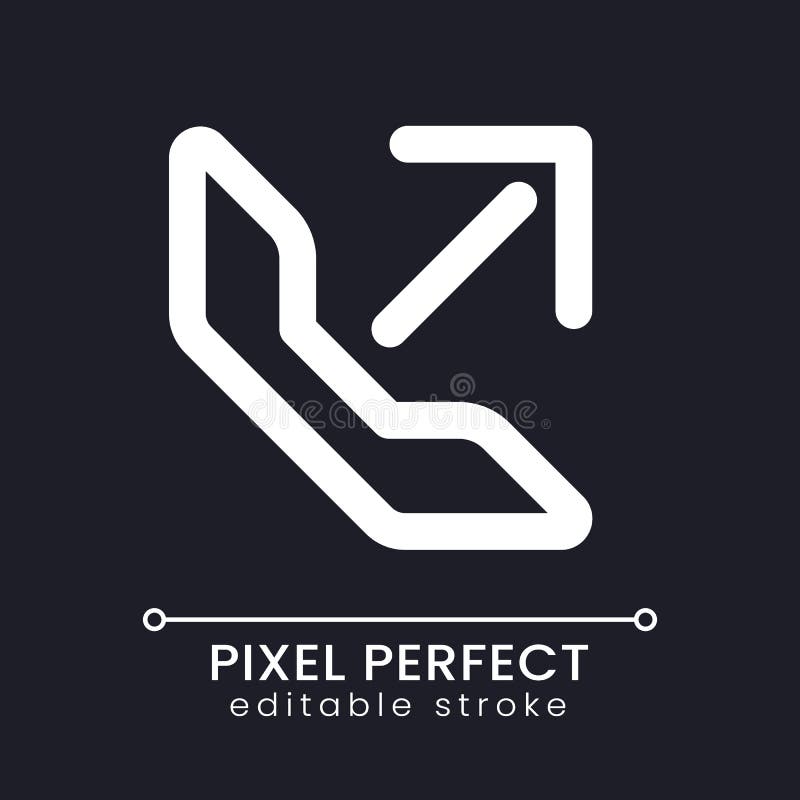Outgoing Call Pixel Perfect White Linear Ui Icon for Dark Theme Stock ...