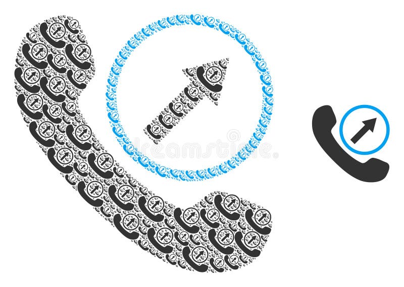 Outgoing Call Recursion Icon Collage Stock Vector - Illustration of ...