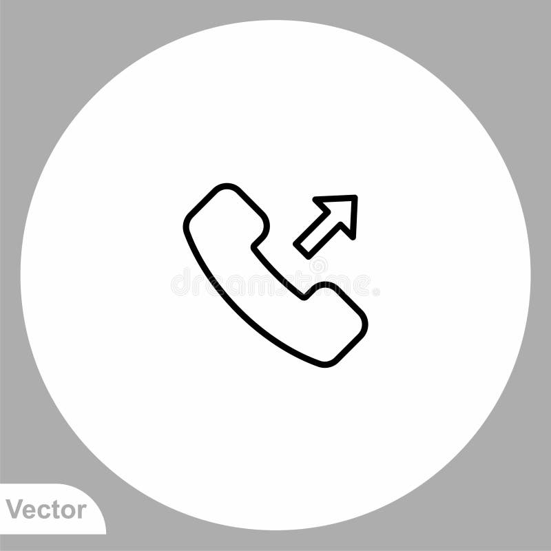 Outgoing Call Vector Icon Sign Symbol Stock Vector - Illustration of ...