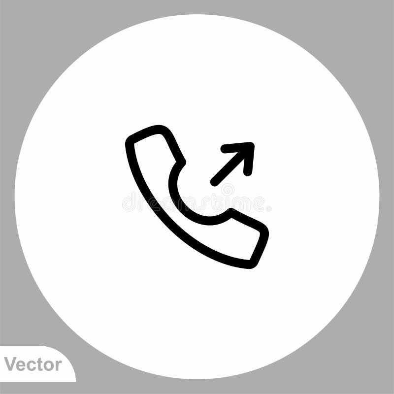 Outgoing Call Flat Vector Icon Sign Symbol Stock Vector - Illustration ...