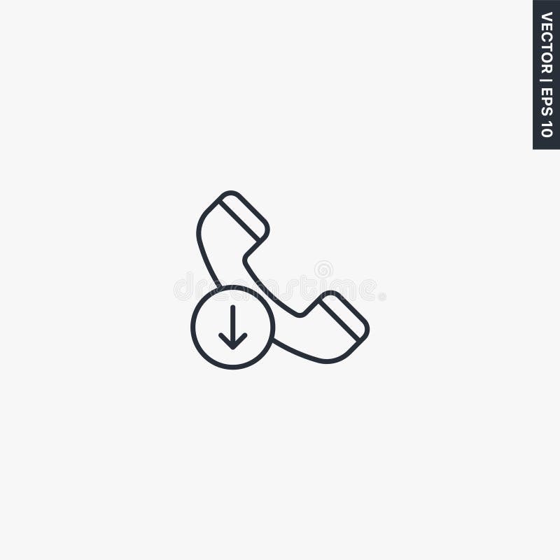 Outgoing Calls, Linear Style Sign for Mobile Concept and Web Design ...