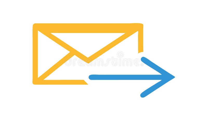 Outgoing Email Icon Vector for Sending Message Communication, Vector ...