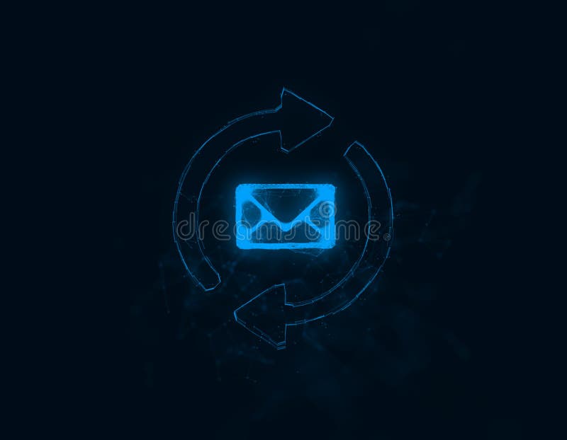 Outgoing and Incoming Message Icon with Plexus Effect. Connected Lines ...