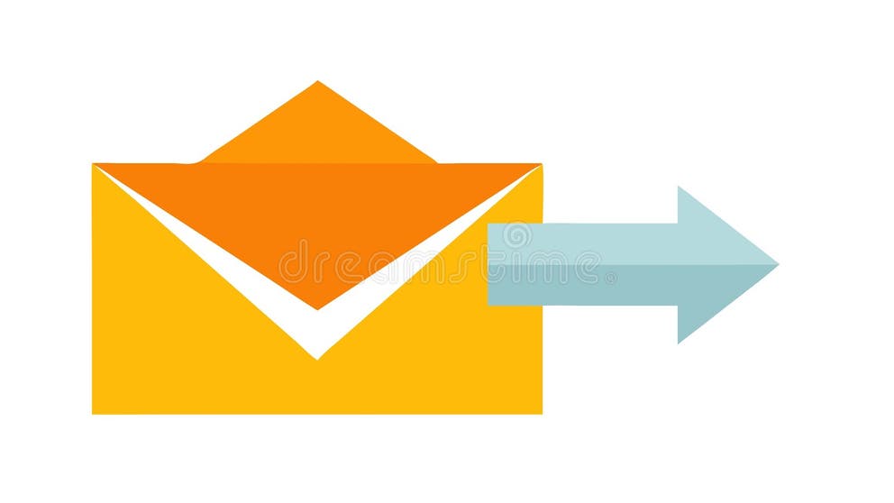 Outgoing Mail Envelope with Arrow, Sending a Message, Vector Design ...
