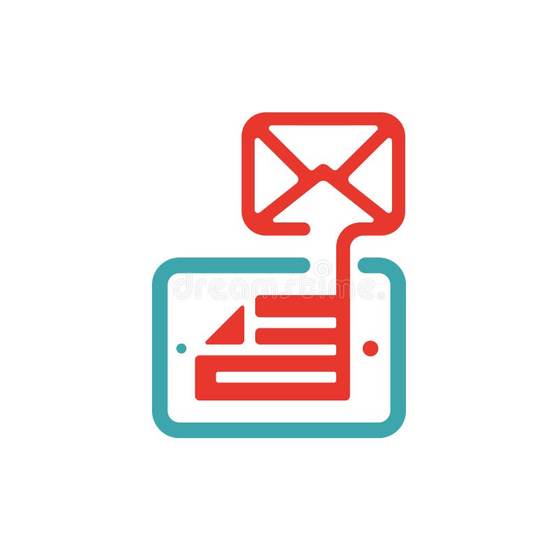 Outgoing Mail Icon on Tablet Laptop Vector Illustration. Stock Vector ...