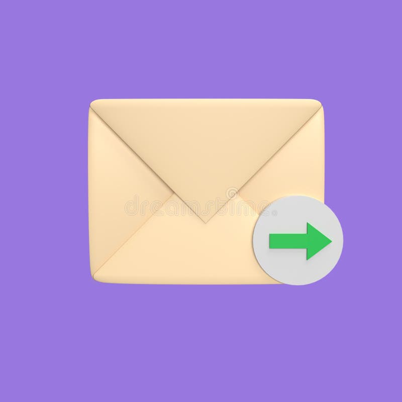 Outgoing Messages 3d Icon Model Cartoon Style Concept. Render ...