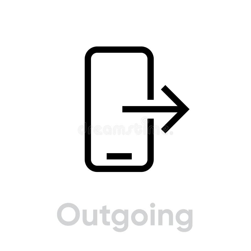 Outgoing Phone Icon. Editable Line Vector Stock Vector - Illustration ...