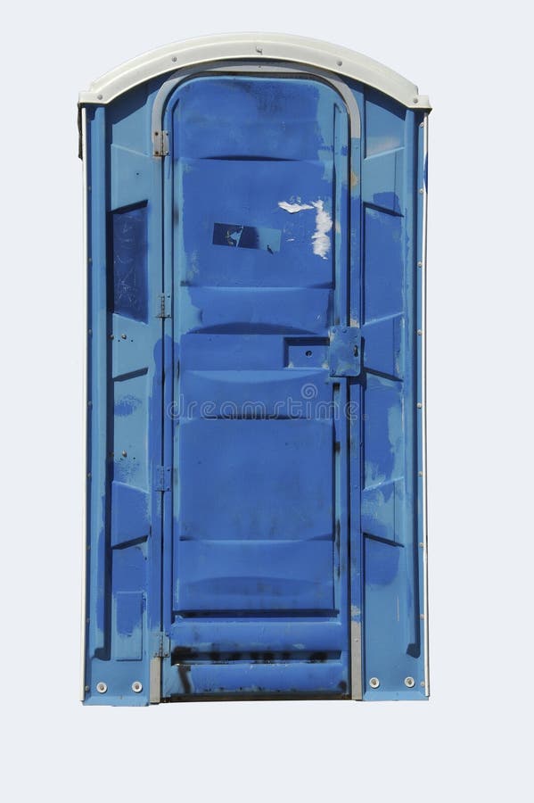 Blue Outhouse on a Hill with an Open Door Stock Photo - Image of ...