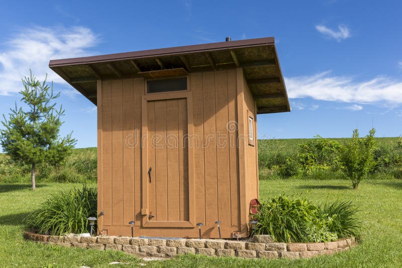 Outhouse stock photo. Image of park, campground, brown - 74414156