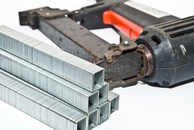 Outils/agrafes Et Agrafeuse Image stock - Image du tapissage, blanc ...