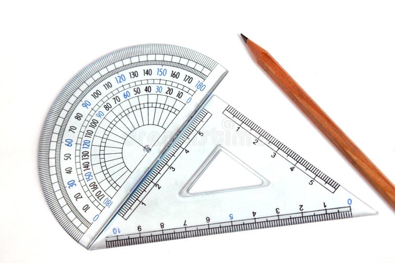 Outils De Maths D'école Sur Le Fond Blanc Illustration Stock ...
