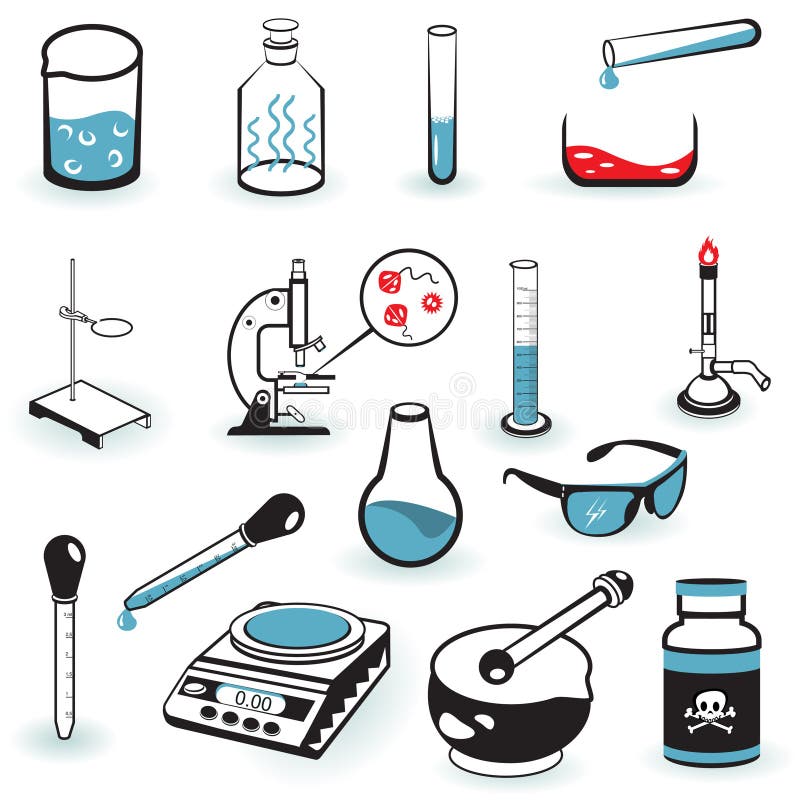 Outils de laboratoire illustration de vecteur. Illustration du chimie ...