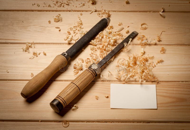 Outils De Menuiserie Sur Le Fond En Bois De Table Avec Photo stock ...