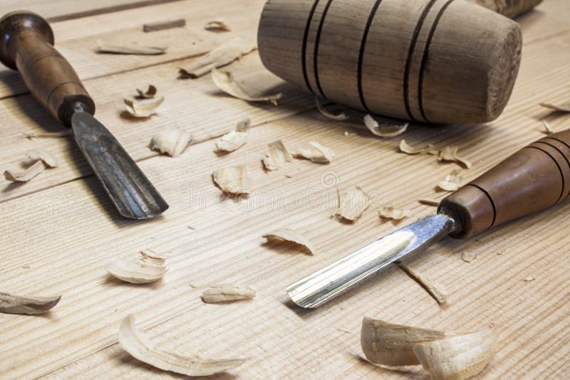 Outils De Menuisier Sur La Table En Bois Photo stock - Image du métier ...