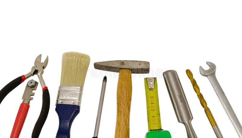 Outils De Travail De Menuiserie Sur Le Blanc Photo stock - Image du ...