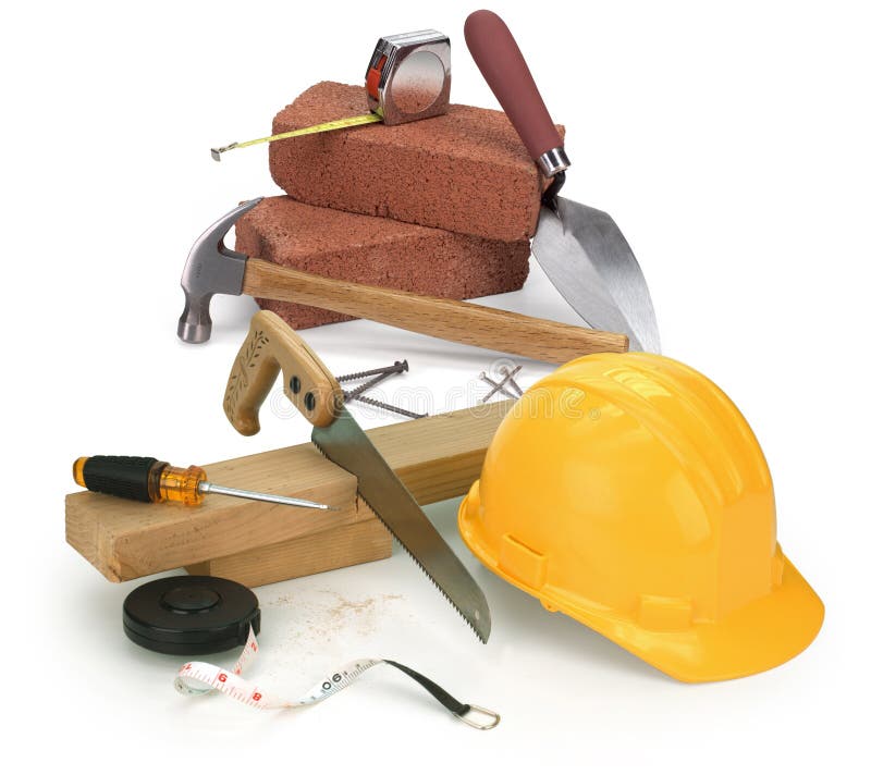 Outils Et Matériaux De Construction Photo stock - Image du tournevis ...