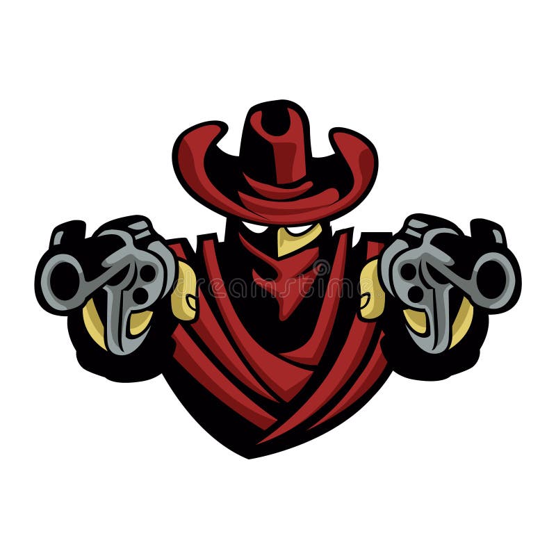 Outlaw Cowboy .Skull with Revolver Stock Vector - Illustration of ...