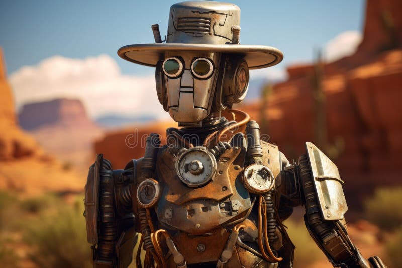 Outlaw Robot Wild West. Generate Ai Stock Illustration - Illustration ...