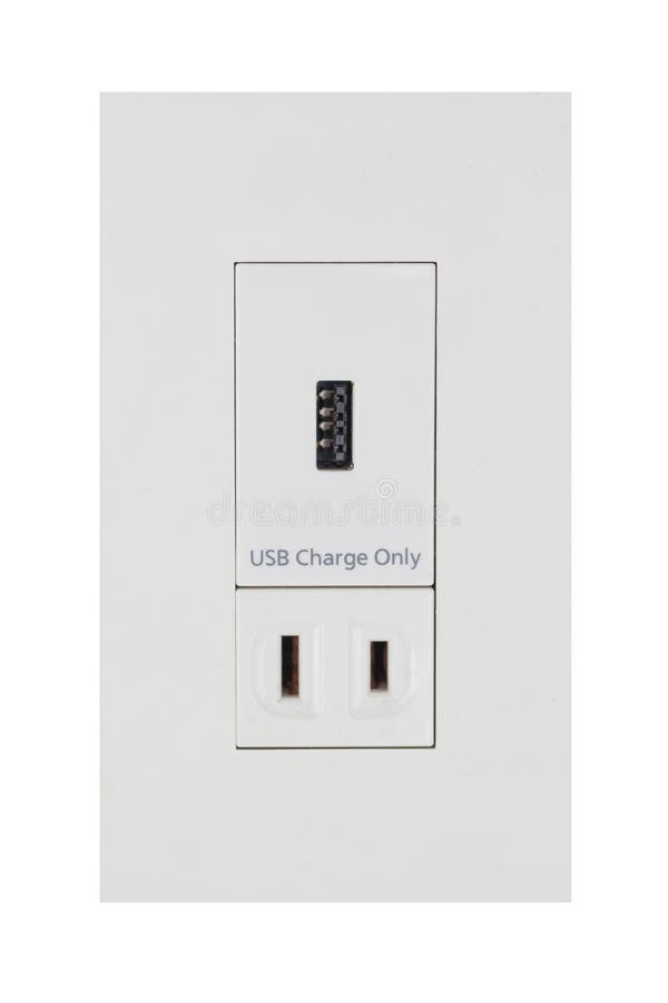 Outlet for Computer and Cell Phone USB Charging Stock Photo - Image of ...