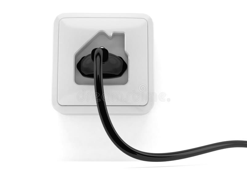 Outlet in House Shape with Electric Plug Stock Illustration ...