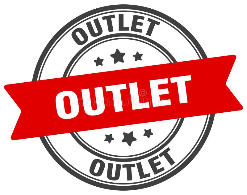 Outlet Stamp. Outlet Label on Transparent Background. Round Sign Stock ...