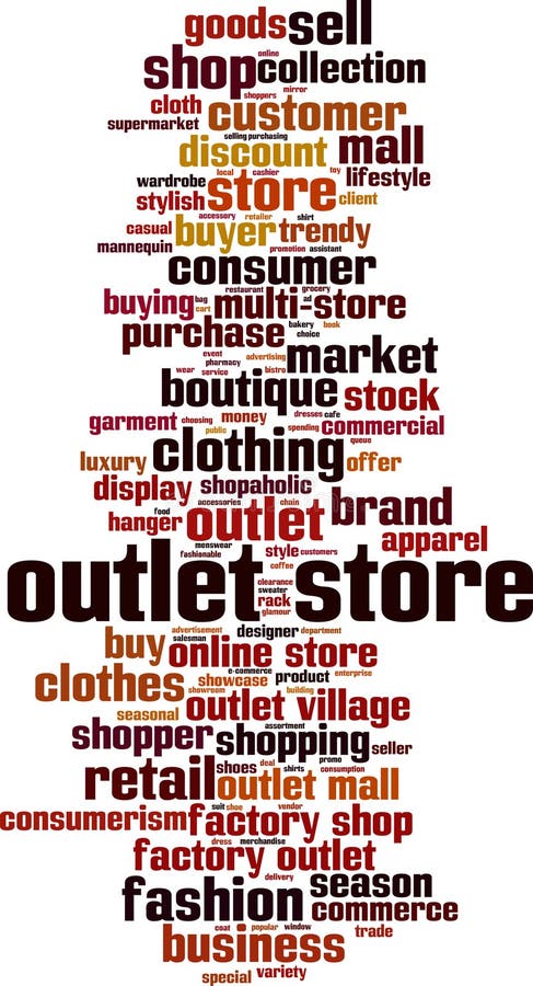 Outlet store word cloud stock vector. Illustration of collage - 291259375