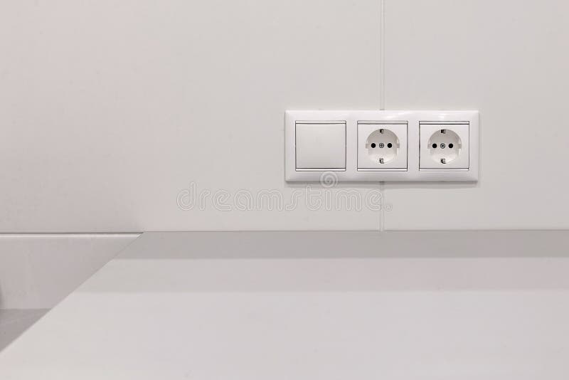 Outlet with a Switch on the Wall Stock Image - Image of electric, wall ...